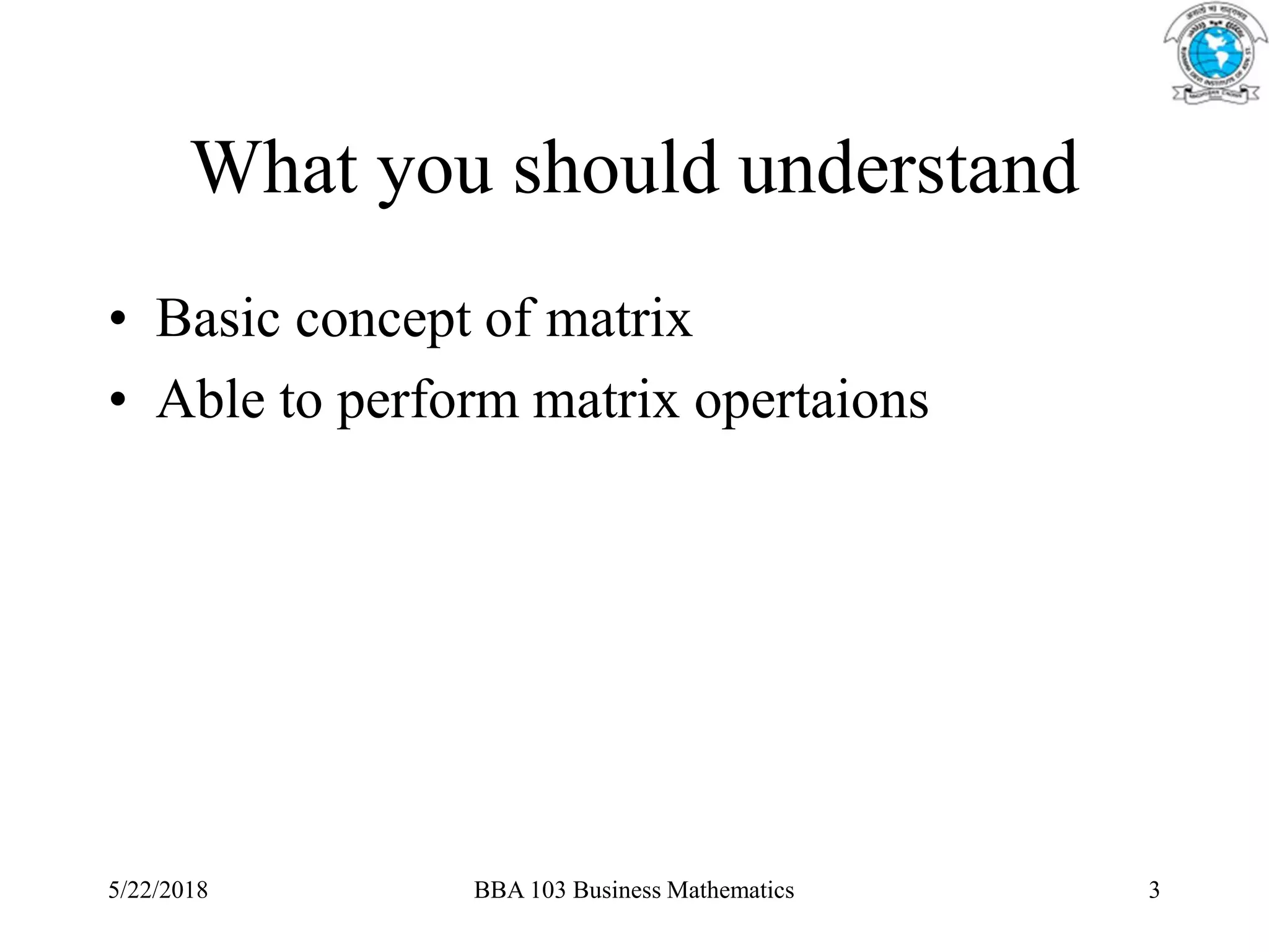 1. matrix introduction | PPT