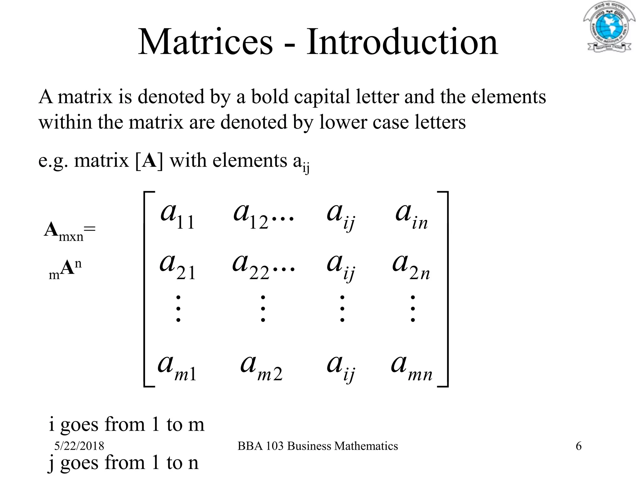 1. matrix introduction | PDF