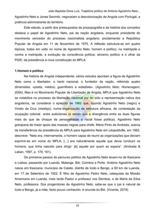 Trajetória político de António Agostinho Neto (1947-1975) | PDF