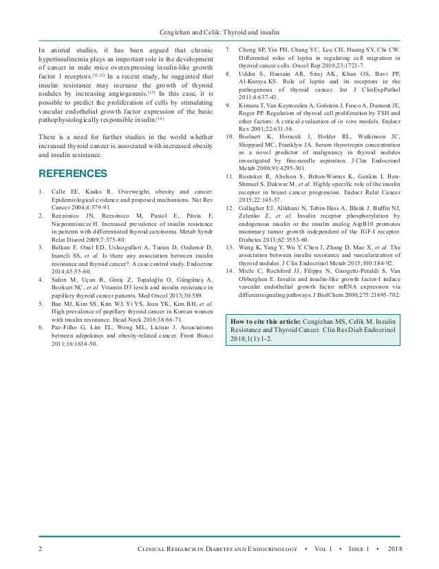 Insulin Resistance and Thyroid Cancer | PDF