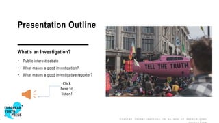 Whats an investigation and what makes a good investigation | PPTX