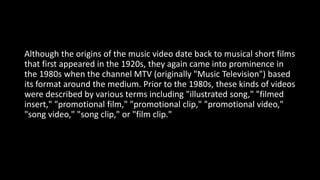 A2 The history of music video | PPT