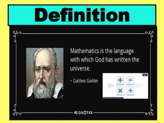 1. meaning and definition of mathematics | PPT