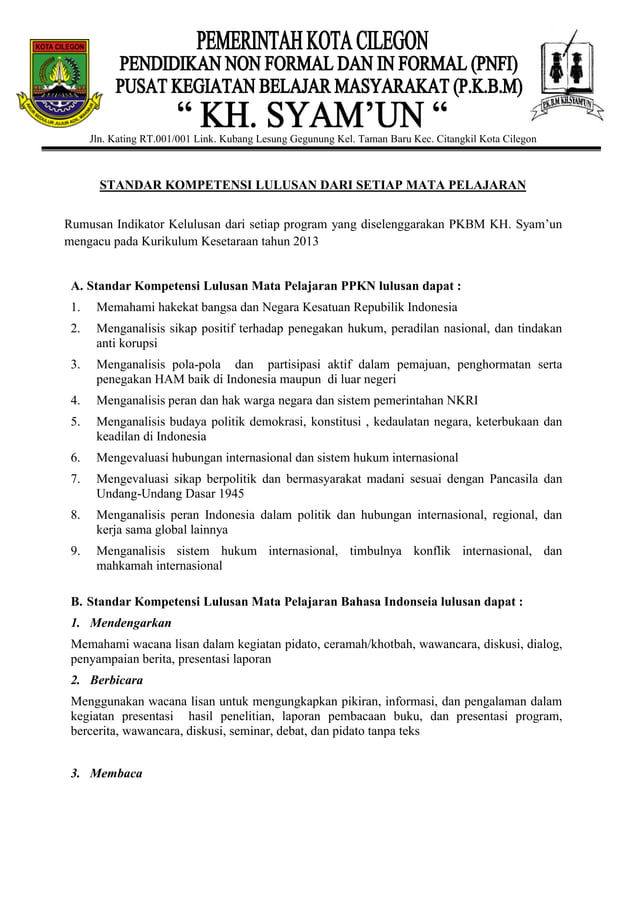 1.1 kompetensi kelulusan pdf | PDF