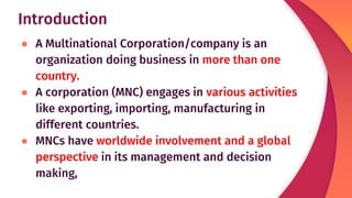 MULTINATIONAL CORPORATIONS #1 - Introduction, Definitions and ...
