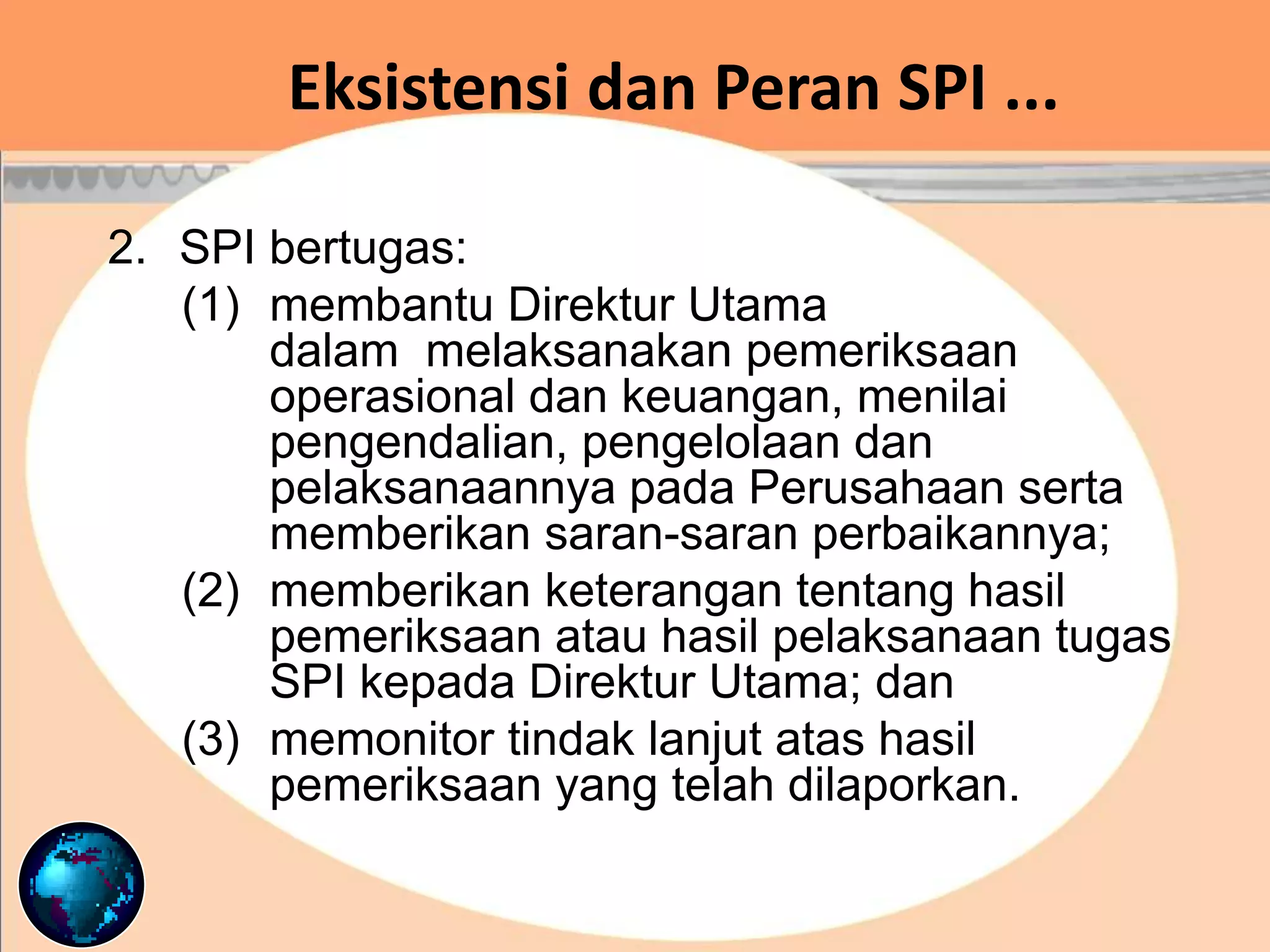 Dasar Hukum dan Konsep Dasar Keberadaan "SPI (Internal Audit)" | PPTX
