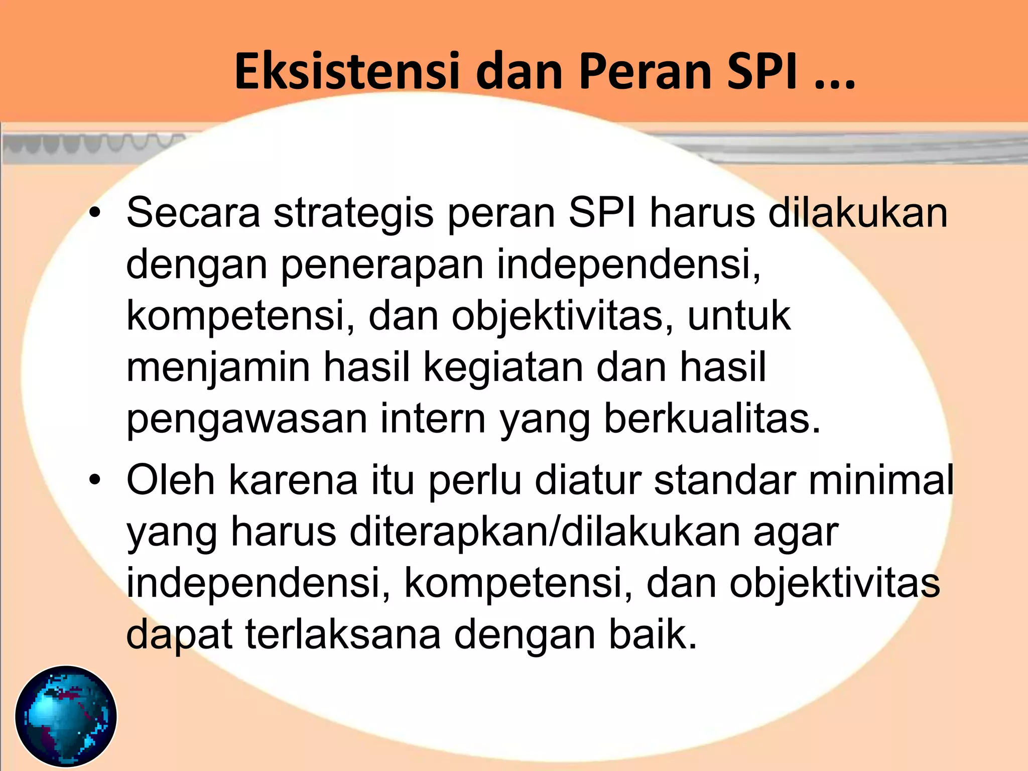 Dasar Hukum dan Konsep Dasar Keberadaan "SPI (Internal Audit)" | PPTX