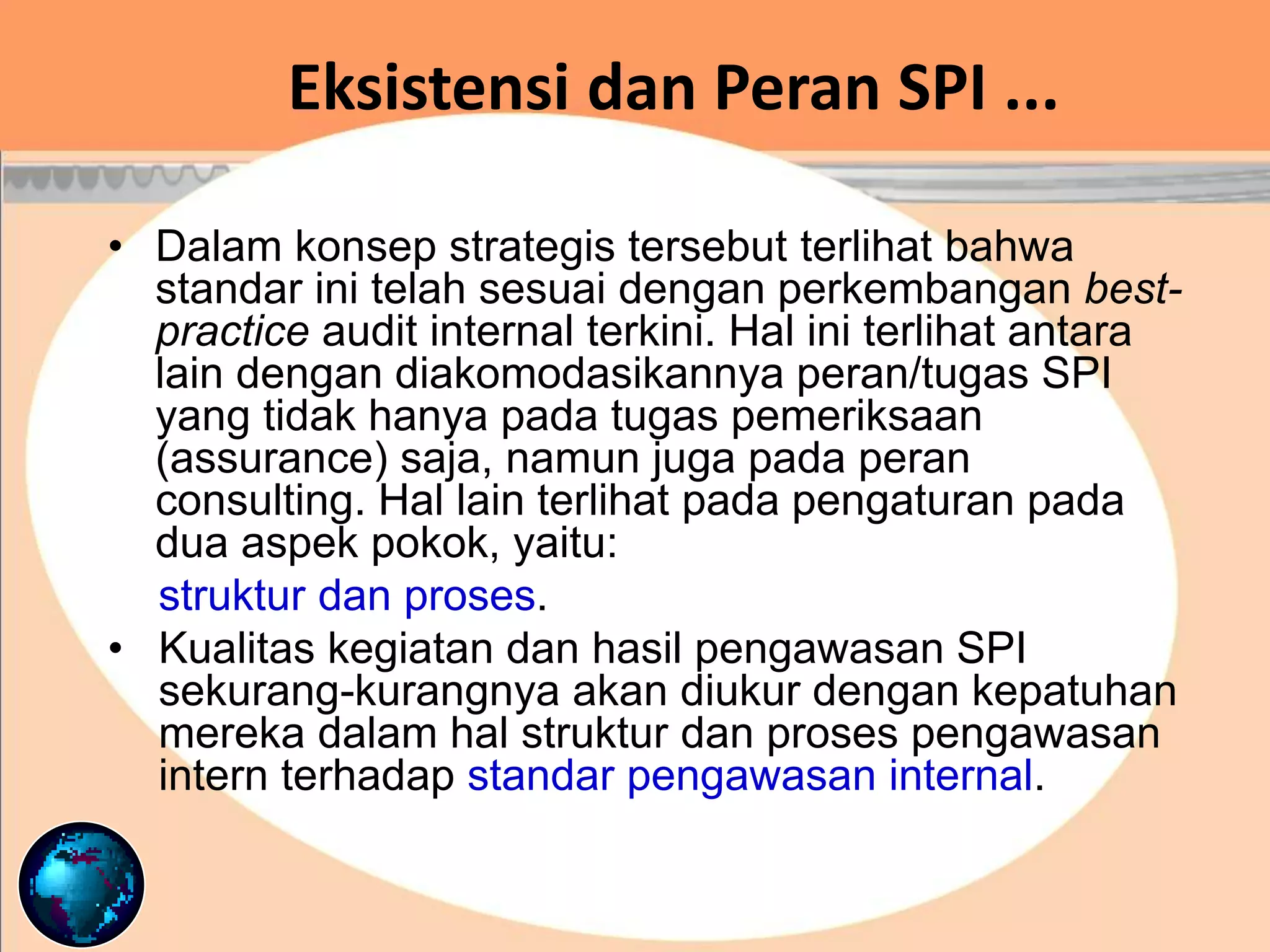Dasar Hukum dan Konsep Dasar Keberadaan "SPI (Internal Audit)" | PPTX