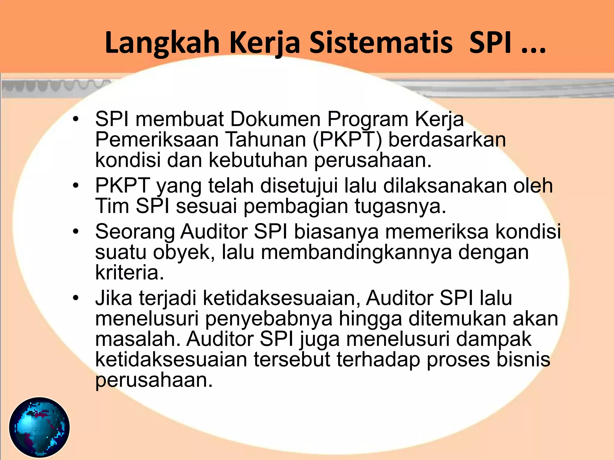 Dasar Hukum dan Konsep Dasar Keberadaan "SPI (Internal Audit)" | PPTX