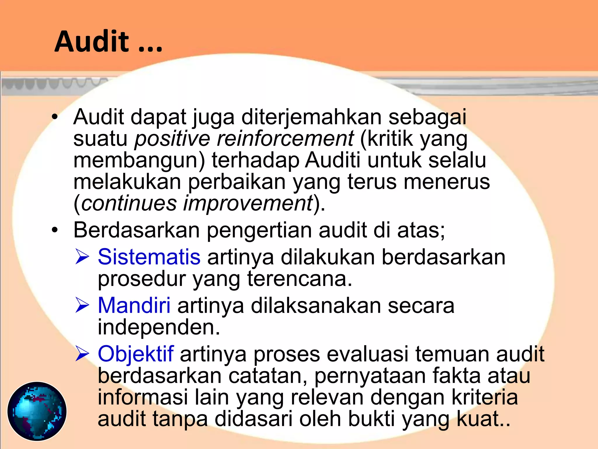 Dasar Hukum dan Konsep Dasar Keberadaan "SPI (Internal Audit)" | PPTX