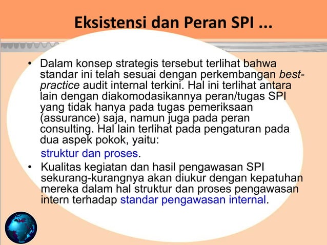 Dasar Hukum dan Konsep Dasar Keberadaan "SPI (Internal Audit)" | PPTX