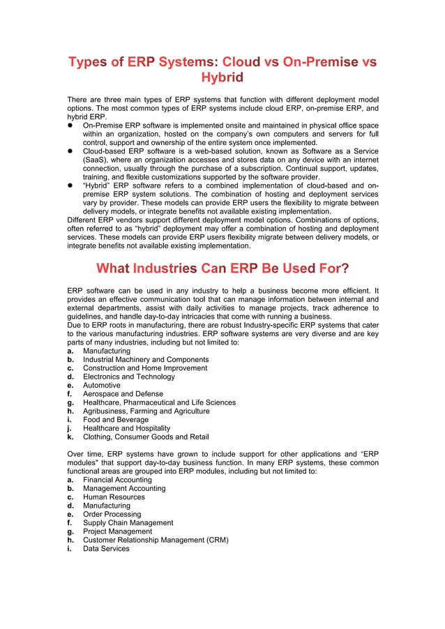 1. what is erp unit 1 1 | PDF | Cloud Computing | Internet