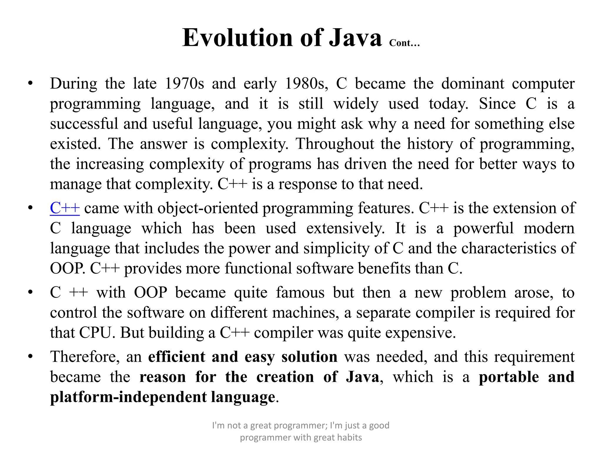 history and evaluation of java.pptx