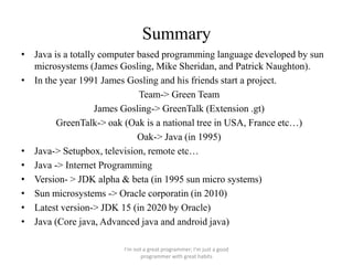 history and evaluation of java.pptx