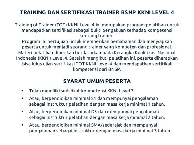 NUMBER ONE, SEGERA WA 0895-7111-00400, Training Tot Bnsp, Bandar ...