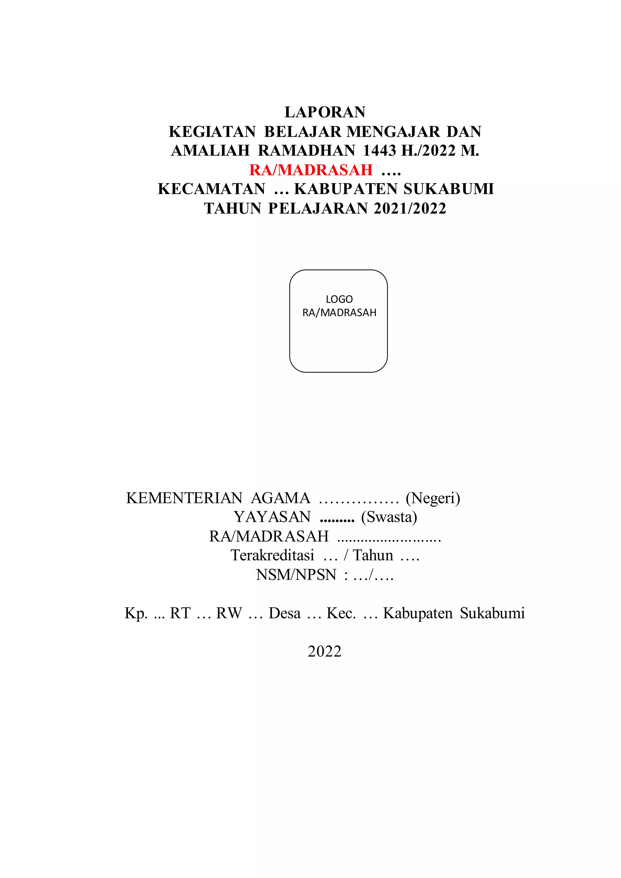 1. Sampul dan Awal Laporan KBM Amaliah Ramadhan.docx
