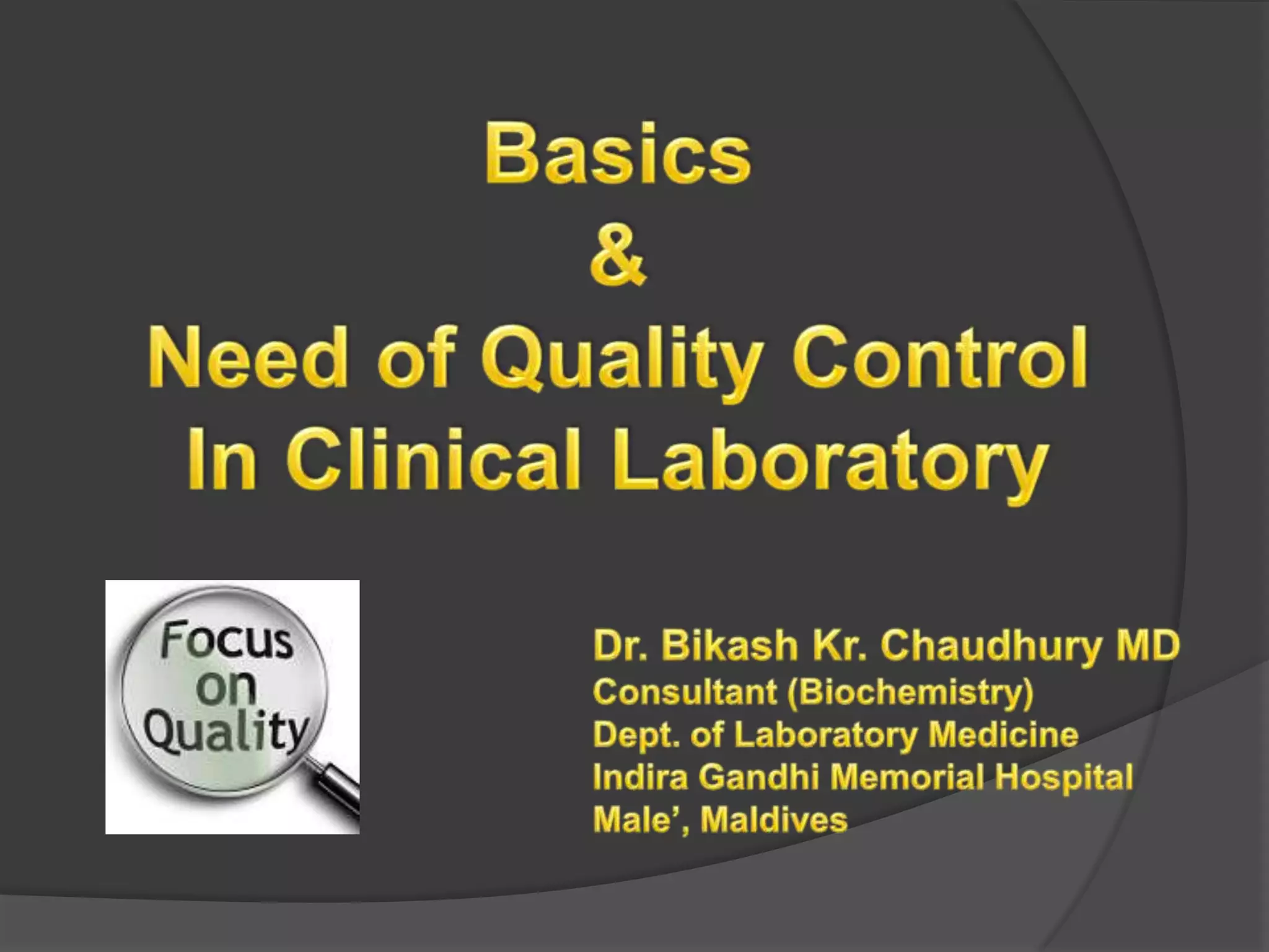 quality control in clinical laboratory | PDF