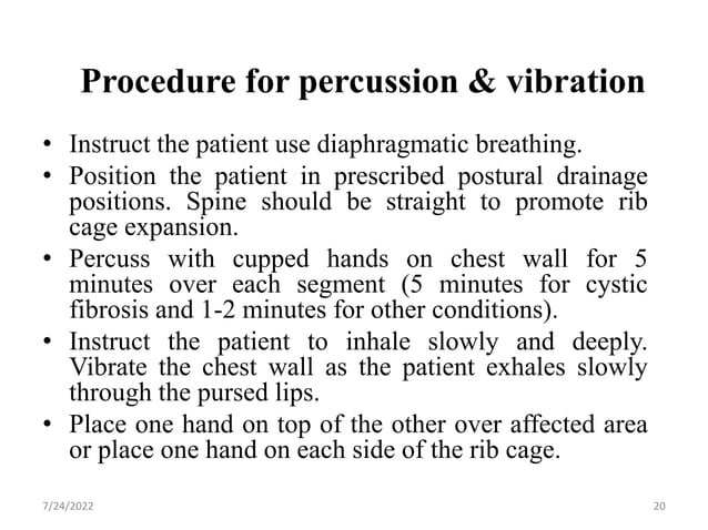 Chest physiotherapy and postural drainage | PPTX