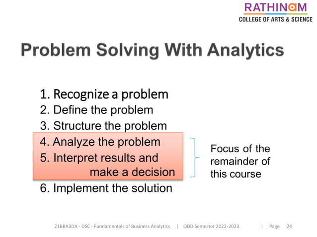 1.1 Introduction Business Analytics.pptx | Databases | Computer Software and Applications