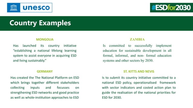 ESD for 2030 Country Initiative and RCEs | PPT