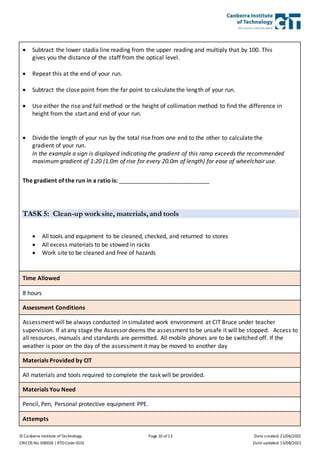 Practical assessment 1-Carry out levelling operations | DOCX