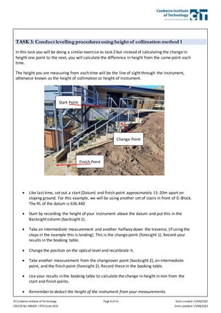 Practical assessment 1-Carry out levelling operations | DOCX