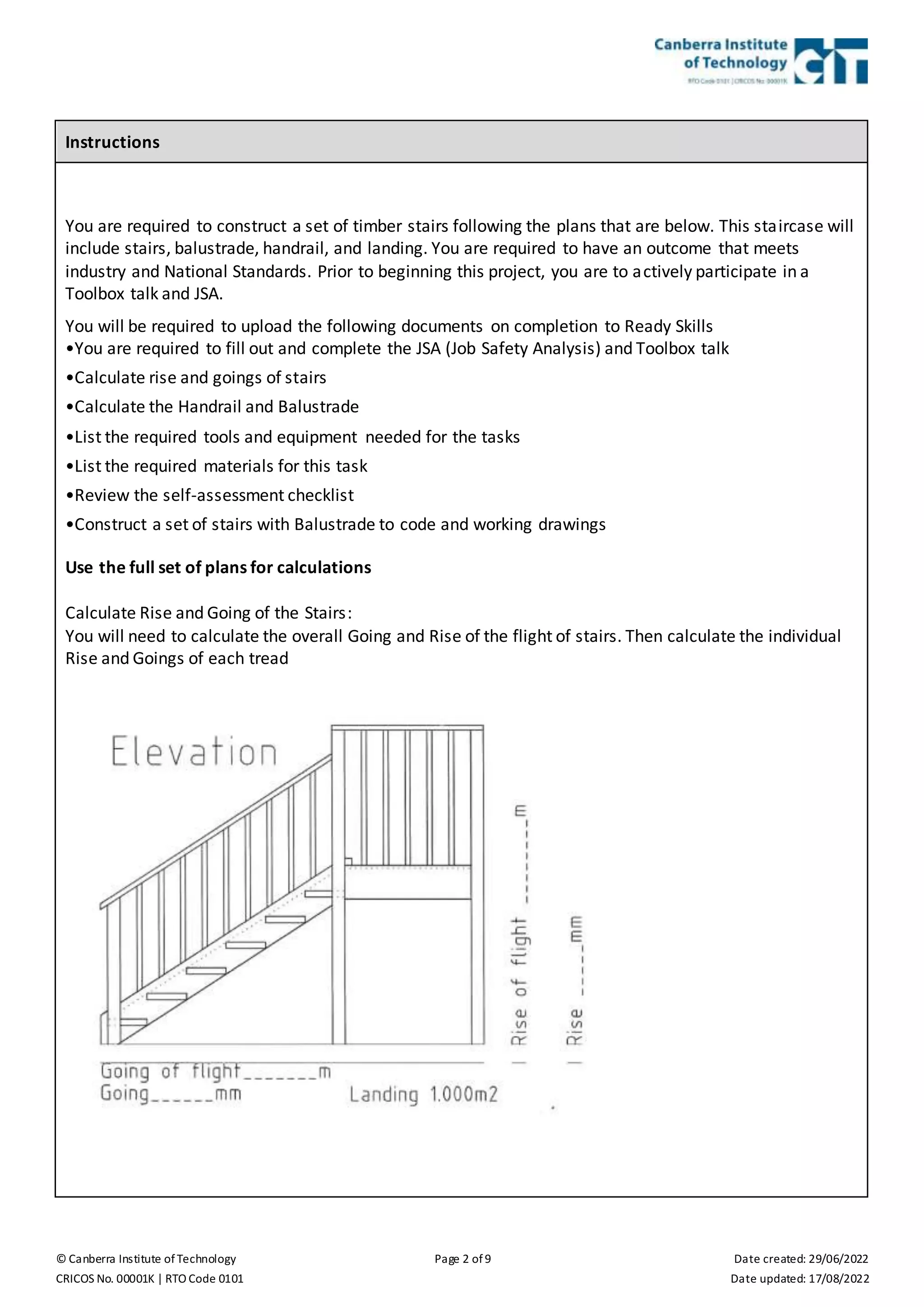 Practical assessment-Construct, assemble and install timber external ... Practical assessment-Construct, assemble and install timber external ...