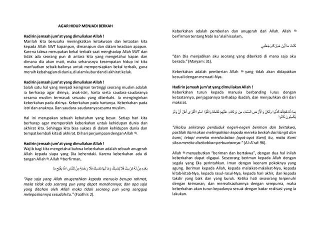 1. Agar Hidup Menjadi Berkah.docx