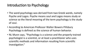 Introduction to Psychology .pptx