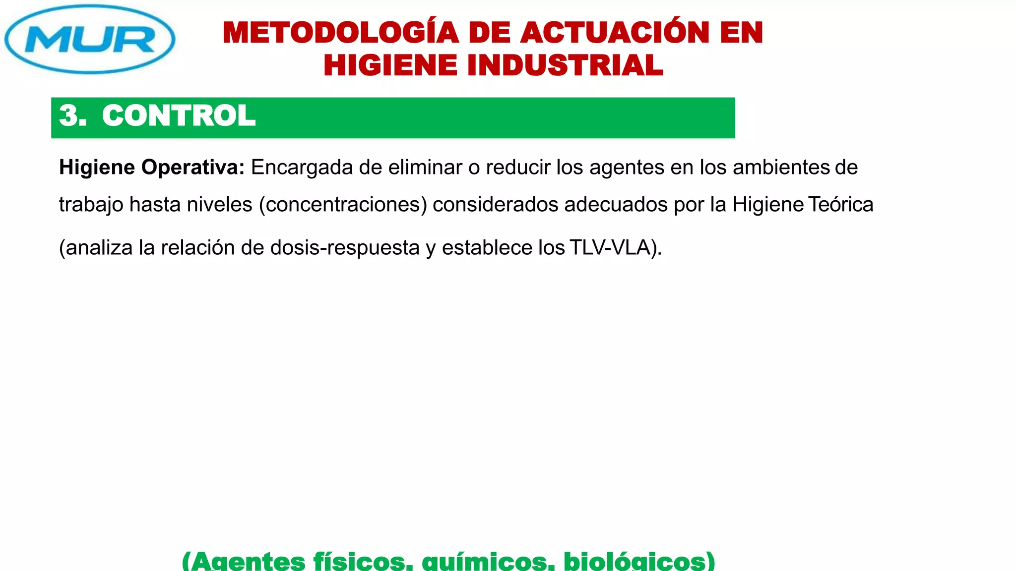 Higiene Ocupacional(Agentes fisicos, agentes quimicos y biologicos ...