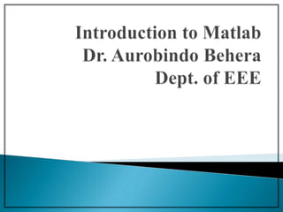 1.1Introduction to matlab.pptx | Science