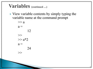 1.1Introduction to matlab.pptx | Science