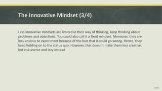 Introduction to Innovation and understanding the Innovative Mindset | PPTX