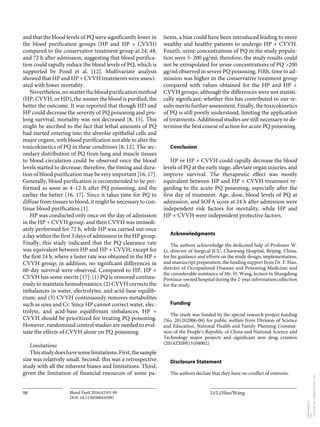 Blood Purification for Paraquat Poisoning | PDF