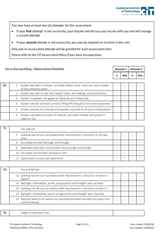 1. Practical assessment-Carry out levelling operations | PDF