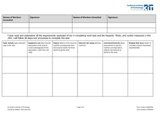Practical Assessment 1 - Identify construction work hazards and select ...