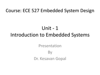 1. An Introduction to Embed Systems_DRKG.pptx | Computing | Technology & Computing