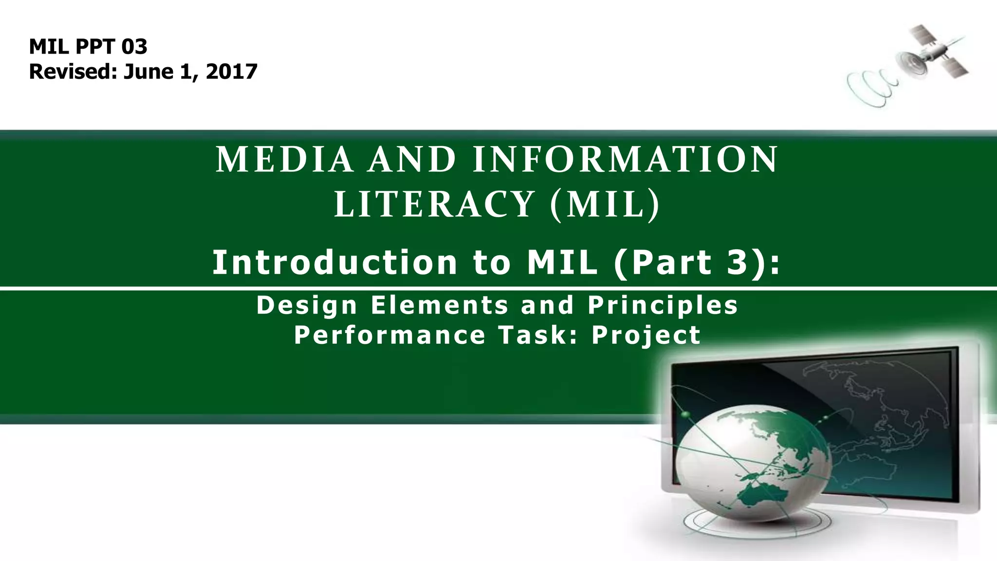 1.MIL 1. Introduction to MIL (Part 3)- Performance Task (Project ...