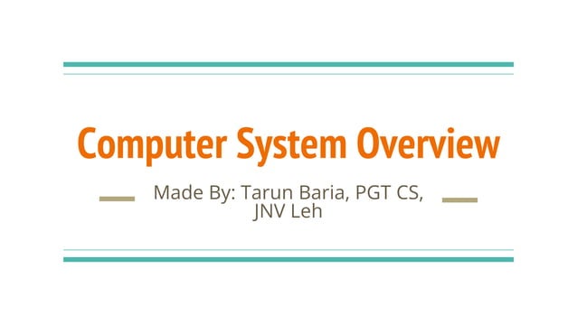 Computer System Overview Class XI CS | PPTX | Computing | Technology ...