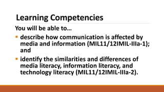 1. Introduction to MIL (Part 1)- Communication, Media, Information, and ...