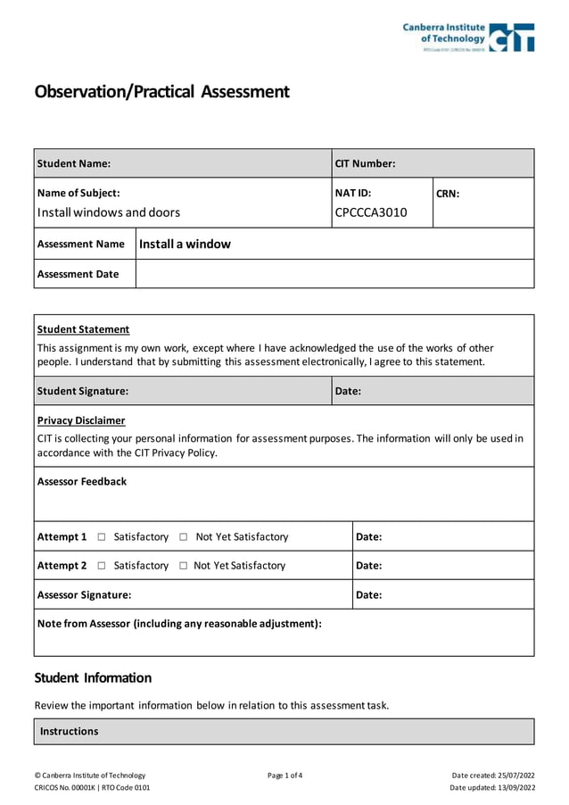 The Open Window Assessment Questions Pdf
