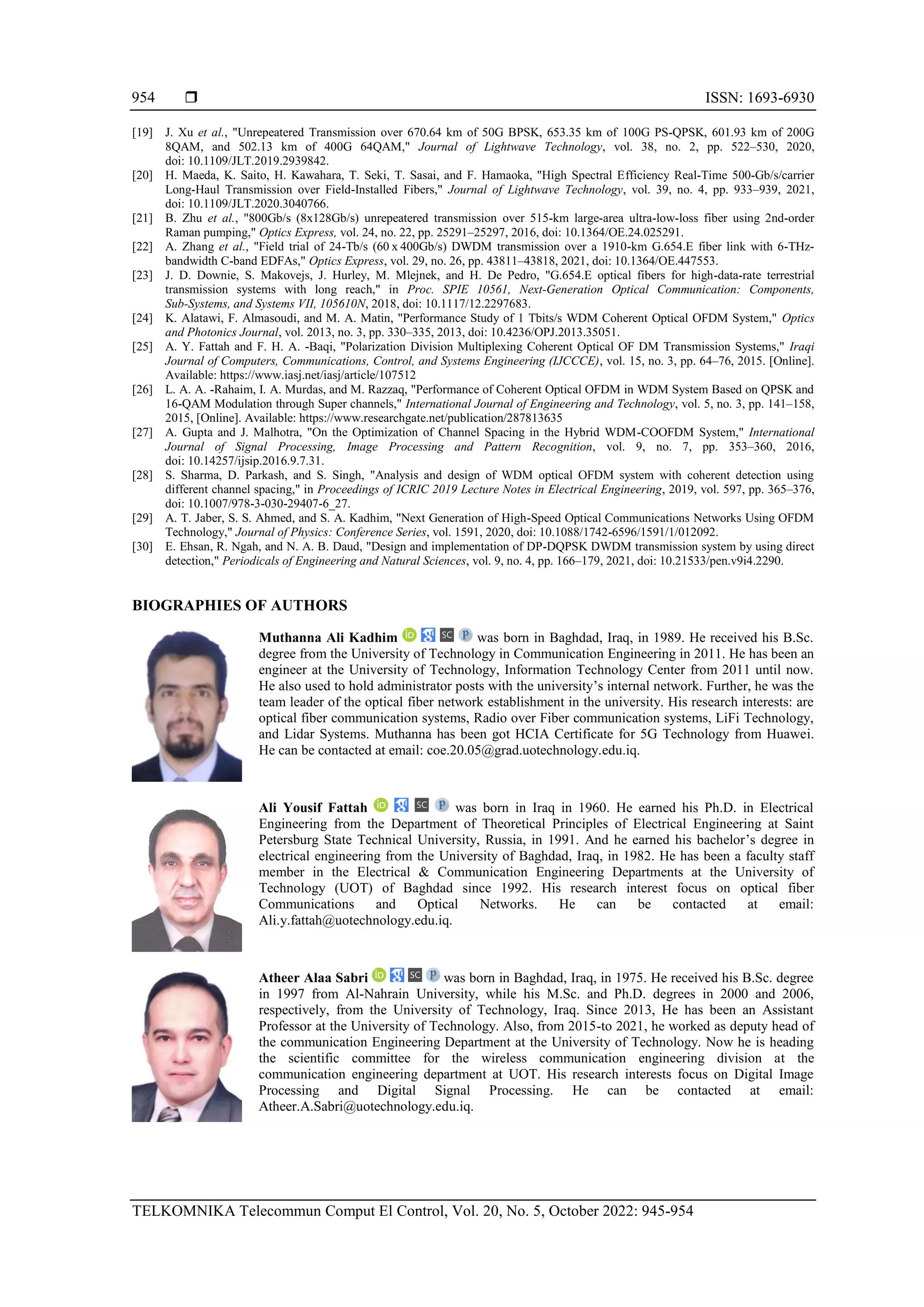High-speed multi-channel long-haul coherent optical transmission system ...