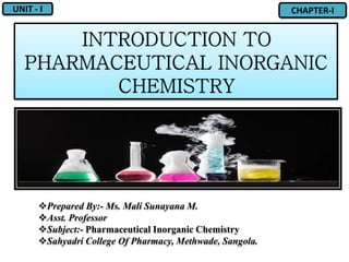1. Introduction to Pharmaceutical Inorganic Chemistry | PPTX