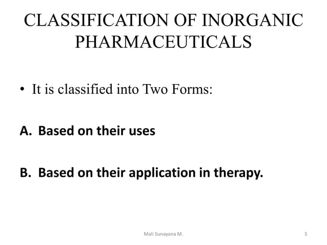 1. Introduction to Pharmaceutical Inorganic Chemistry | PPTX