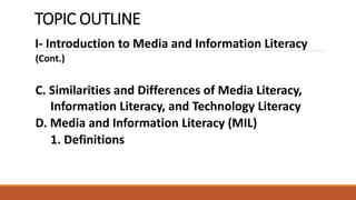 1.MIL 1. Introduction to MIL (Part 1)-Communication, Media, Information ...