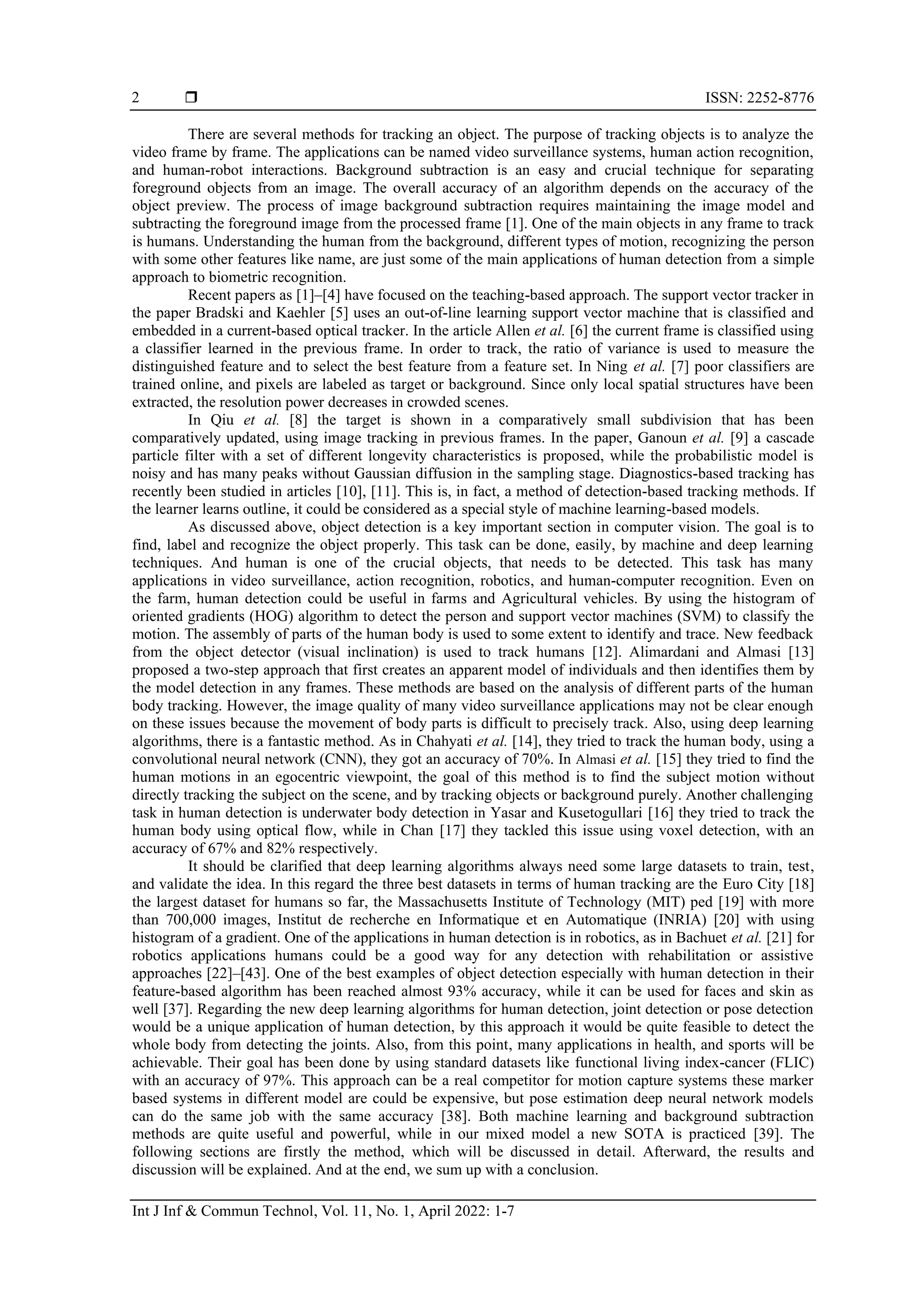 A novel enhanced algorithm for efficient human tracking | PDF