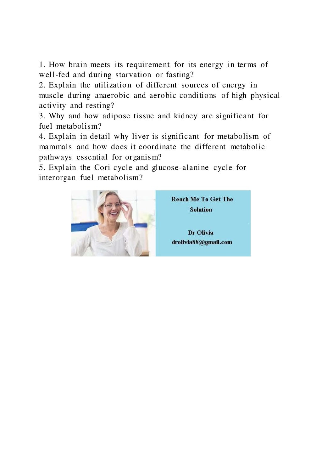 1. How brain meets its requirement for its energy in terms of well | DOCX