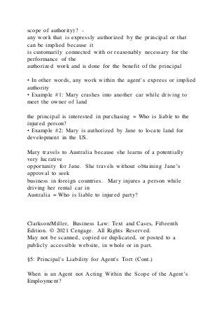 1. Jack is the principal. Mary is Jacks agent. Mary enters into | PDF