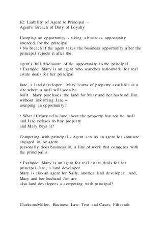 1. Jack is the principal. Mary is Jacks agent. Mary enters into | PDF