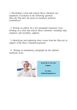 1. Developing a clear and concise thesis statement (an argument) in | DOCX